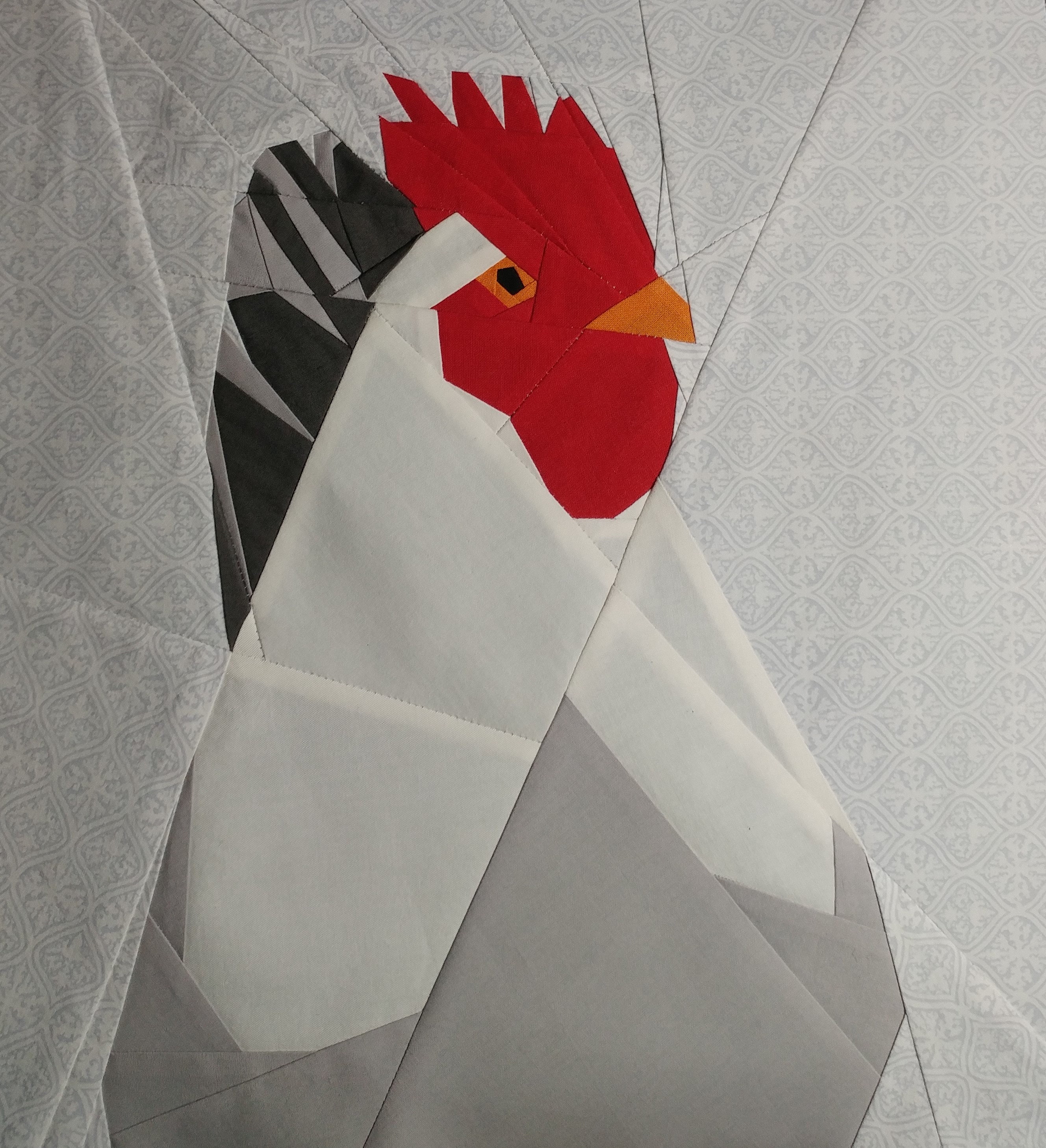 14" Rooster Foundation Paper Piecing Quilt Block Pattern FPP - Etsy