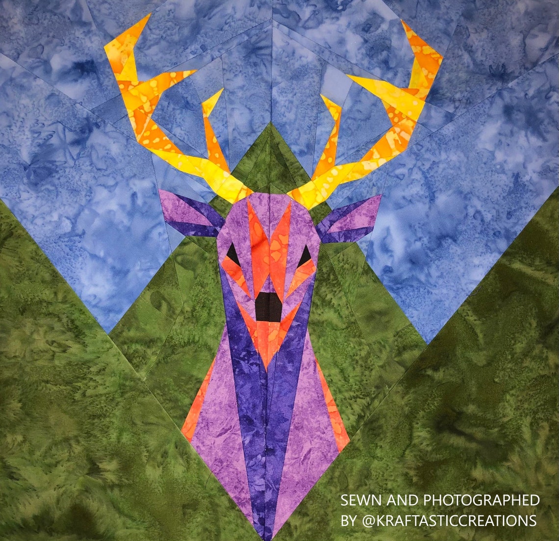 18" Deer Foundation Paper Piecing Quilt Block Pattern FPP - Etsy