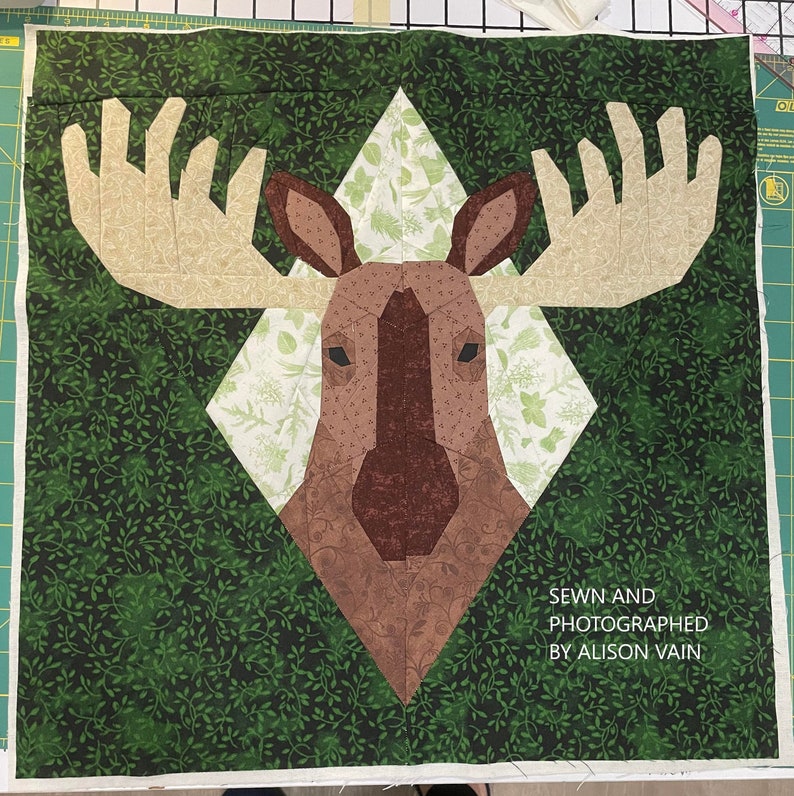 18" Moose Foundation Paper Piecing Quilt Block Pattern FPP - Etsy