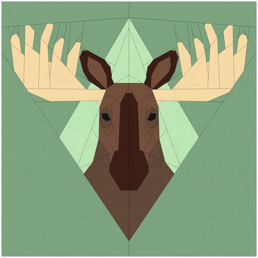 18" Moose Foundation Paper Piecing Quilt Block Pattern FPP - Etsy