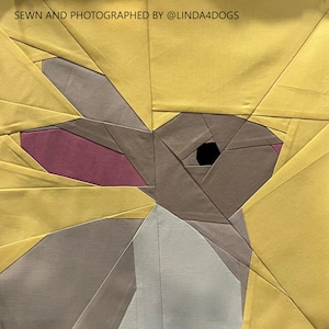 14" Rabbit Foundation Paper Piecing Quilt Block Pattern FPP - Etsy