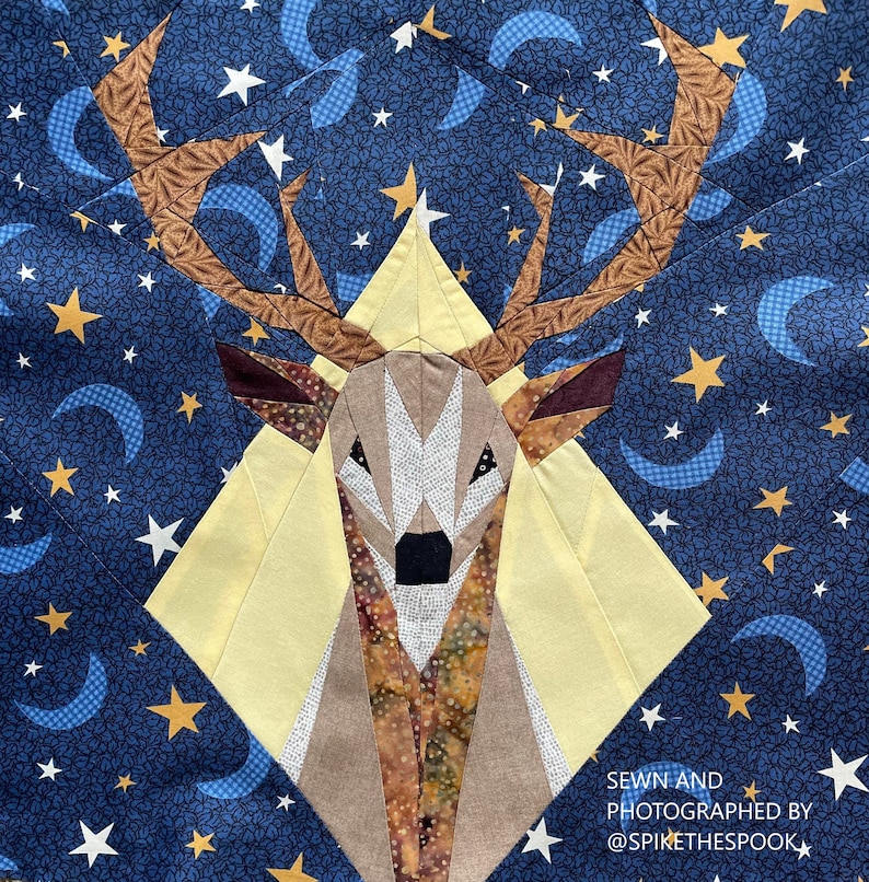 18" Deer Foundation Paper Piecing Quilt Block Pattern FPP - Etsy