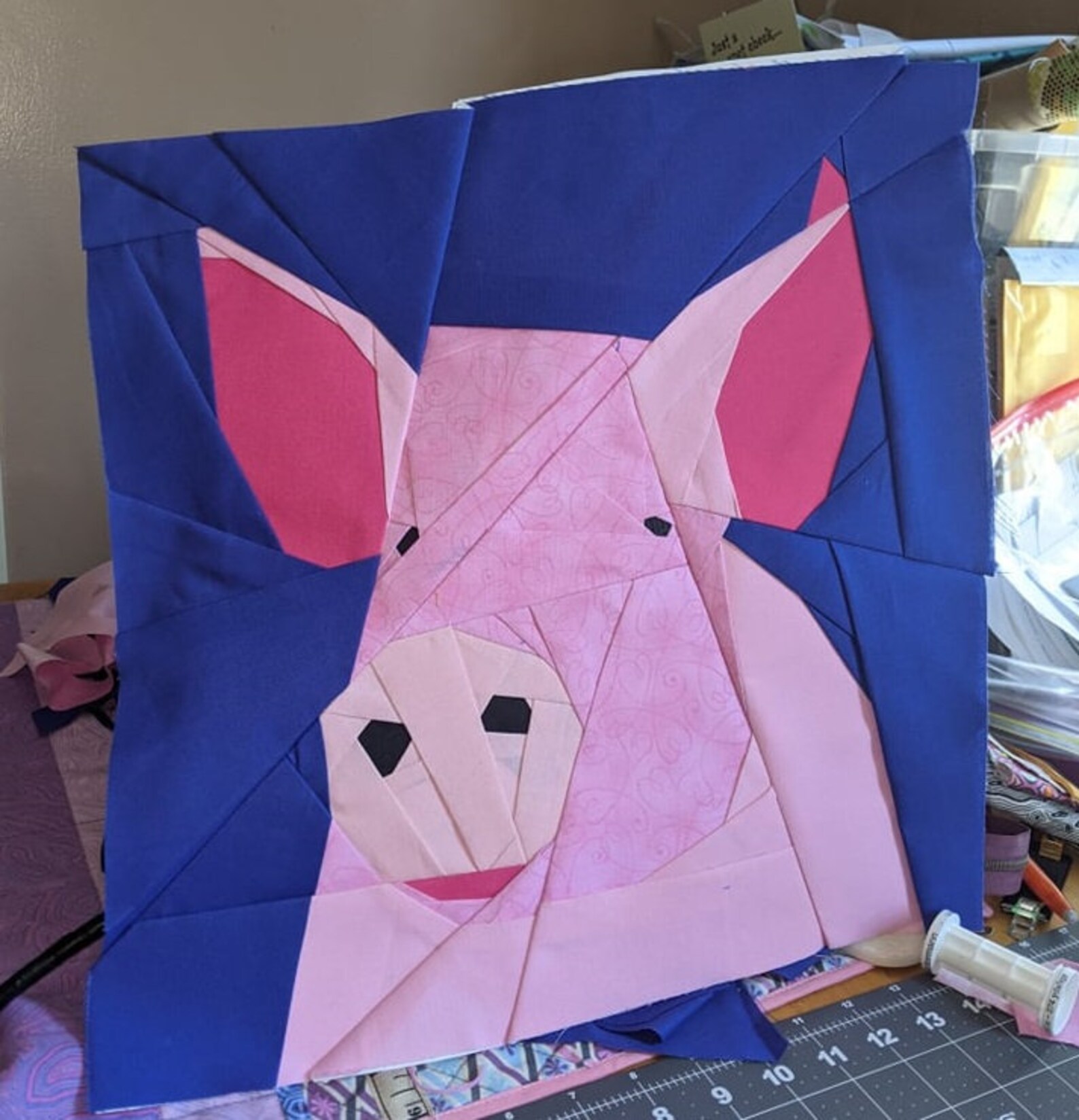 14 Pig FPP Quilt Block Pattern | Etsy