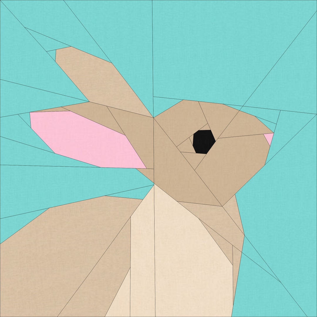14" Rabbit Foundation Paper Piecing Quilt Block Pattern FPP - Etsy