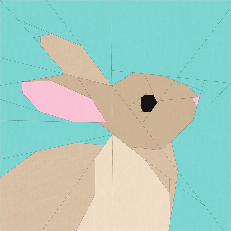 14 Rabbit Foundation Paper Piecing Quilt Block Pattern - Etsy