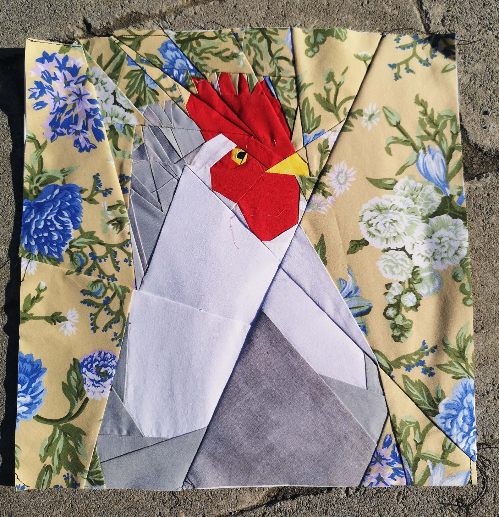 14" Rooster Foundation Paper Piecing Quilt Block Pattern FPP - Etsy