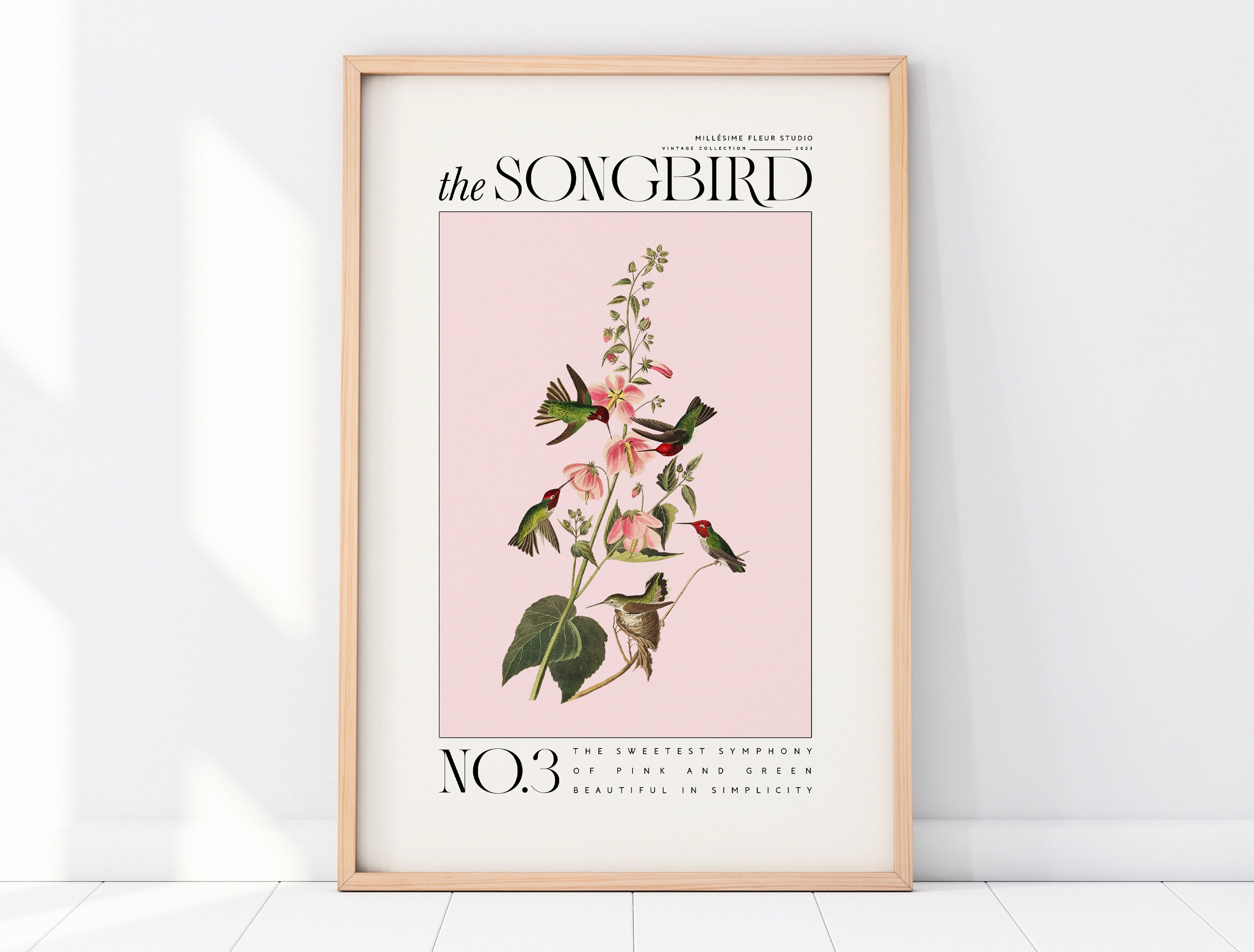 Songbird Printable Pink Bird Printable Bird Download Bird Printable Art ...