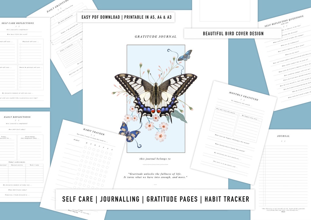 Printable Gratitude Journal Daily Gratitude Journal Self Care Journal ...
