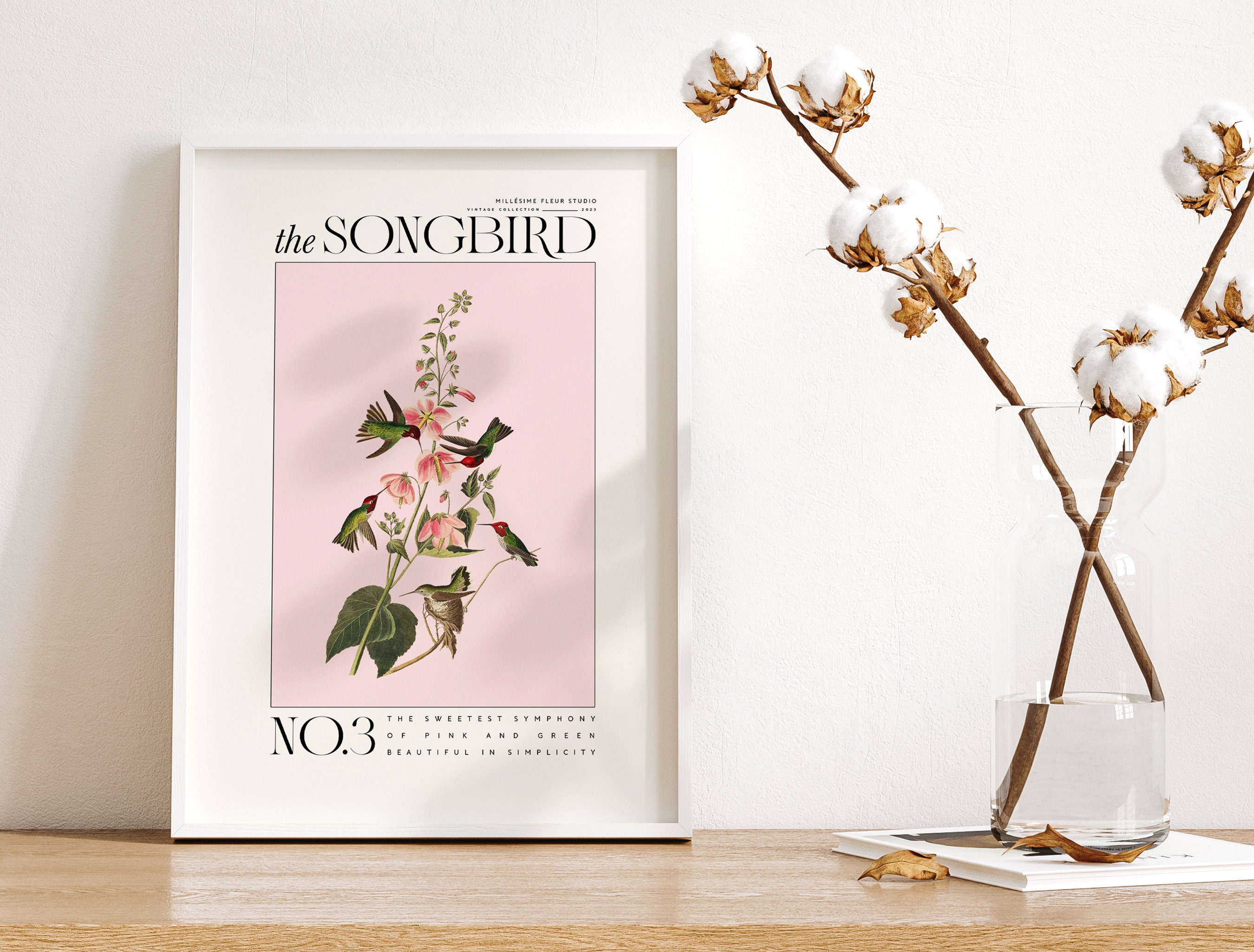 Songbird Printable Pink Bird Printable Bird Download Bird Printable Art ...