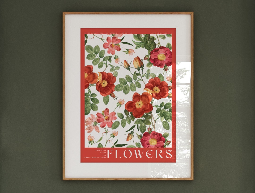 Rose Printable Art Flower Printable Rose Download Flower Market Print ...