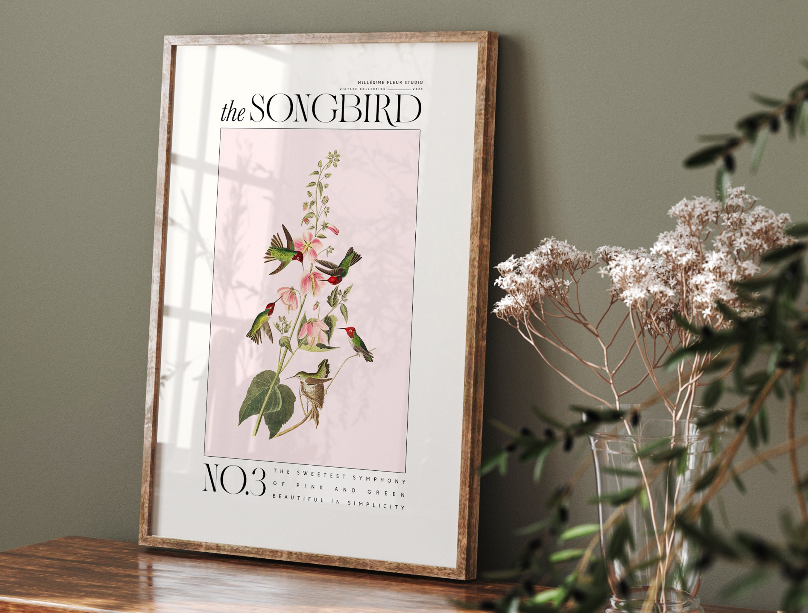 Songbird Printable Pink Bird Printable Bird Download Bird Printable Art ...