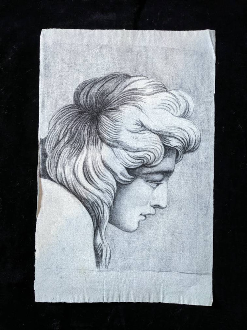 Antique Profile Drawing Hand-drawn Classical Portrait - Etsy