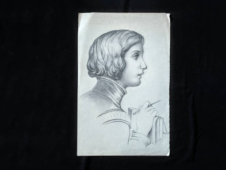 Antique Profile Drawing Hand-drawn Classical Etching - Etsy