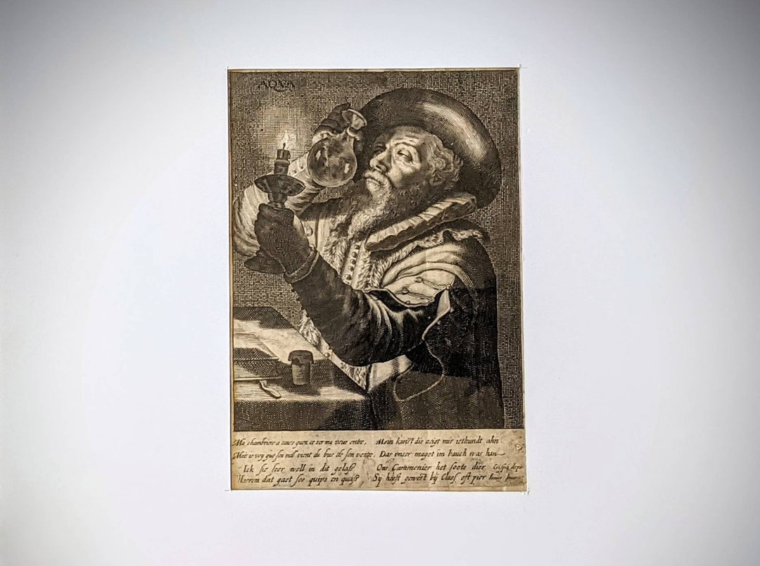 Antique Alchemist Engraving 18th Century Etching Alchemical Symbolism ...
