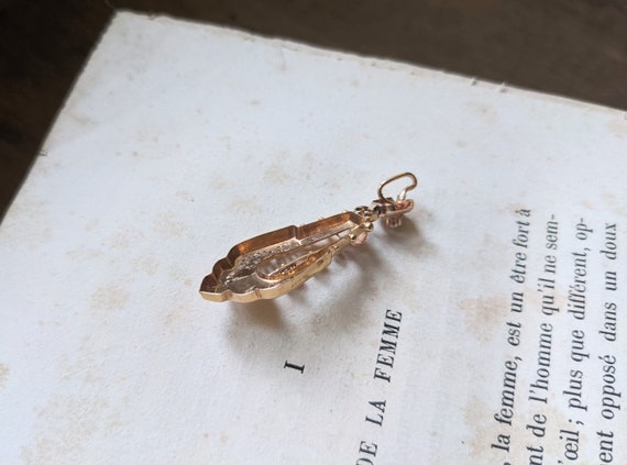Antique Napoleon III rose gold & pearls pendant | 19t… - Gem