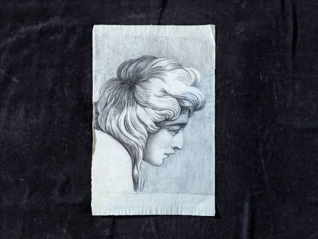 Antique Profile Drawing | Hand-drawn Classical Portrait | Antique ...
