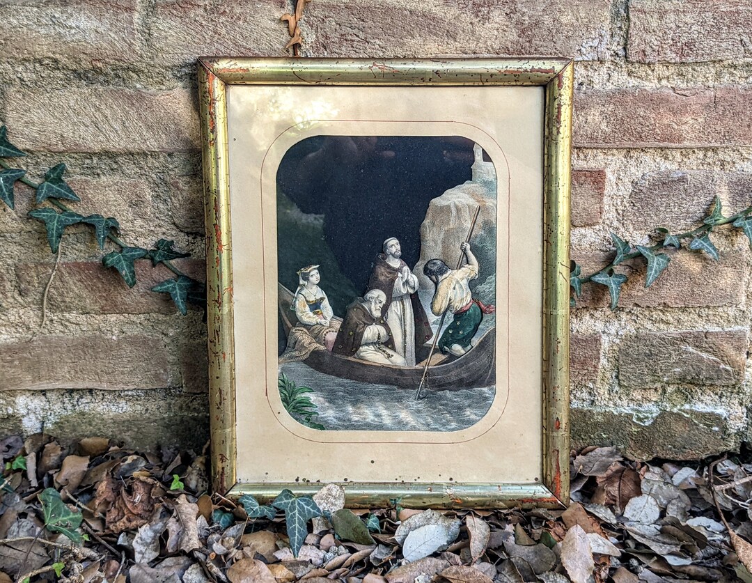 Mid-1800s Religious Engraving in Relief | Antique Victorian Religious ...
