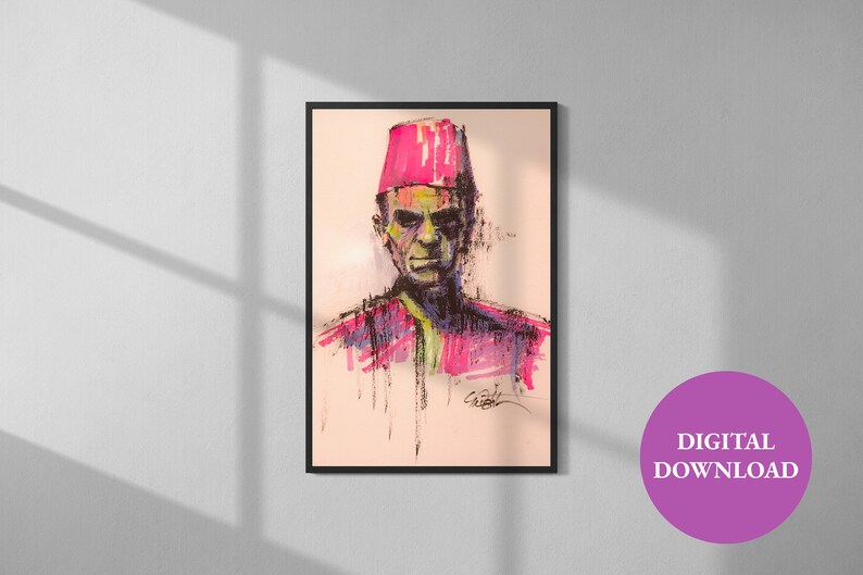 Printable Digital Download of a Fun Expressive Hollywood Horror ...