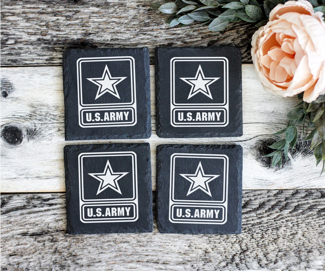US Army Slate Coasters, Housewarming Gift, Patriotic, Military - Etsy
