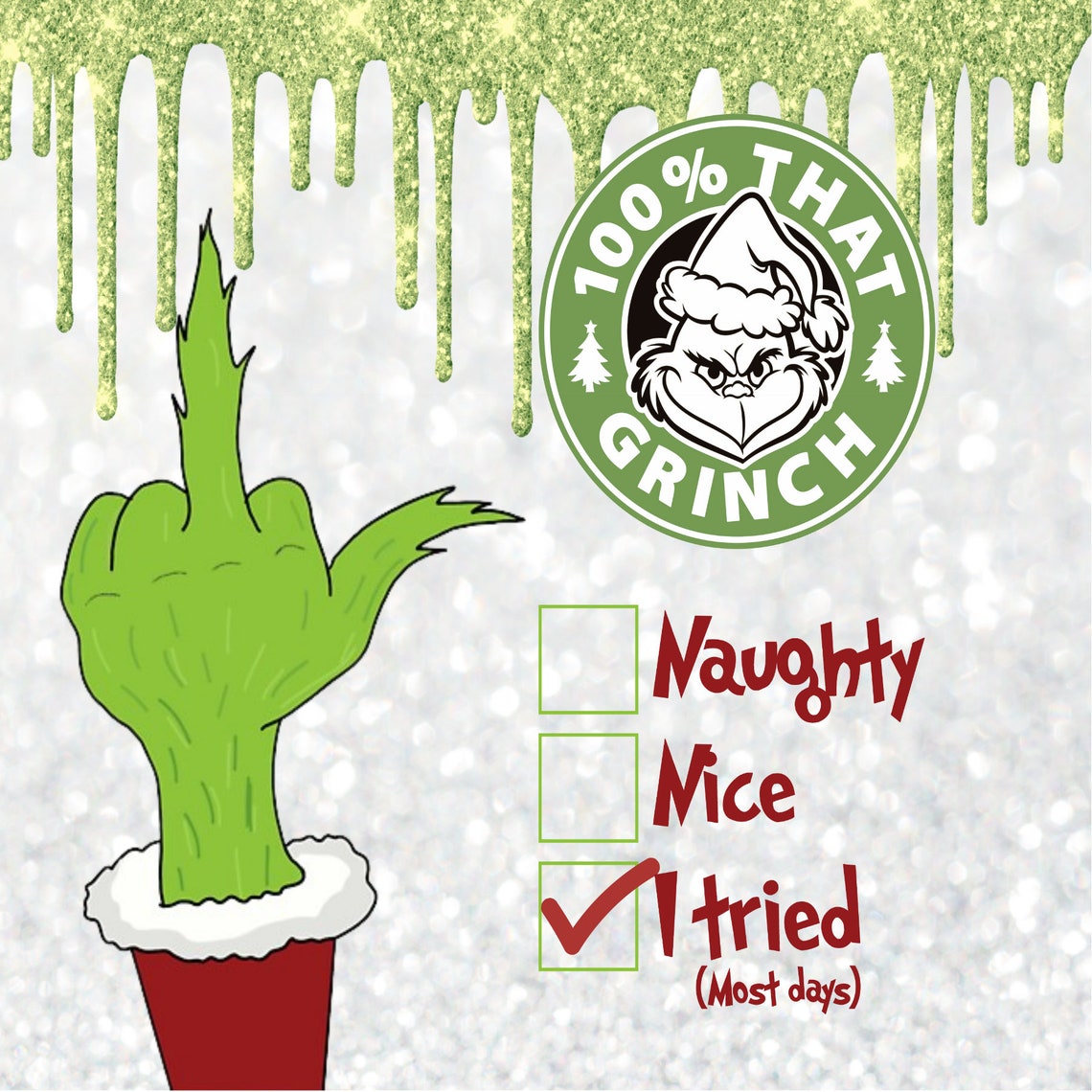 Middle Finger Grinch Tumbler 20oz Grinch, Tumbler, 20oz, Christmas - Etsy