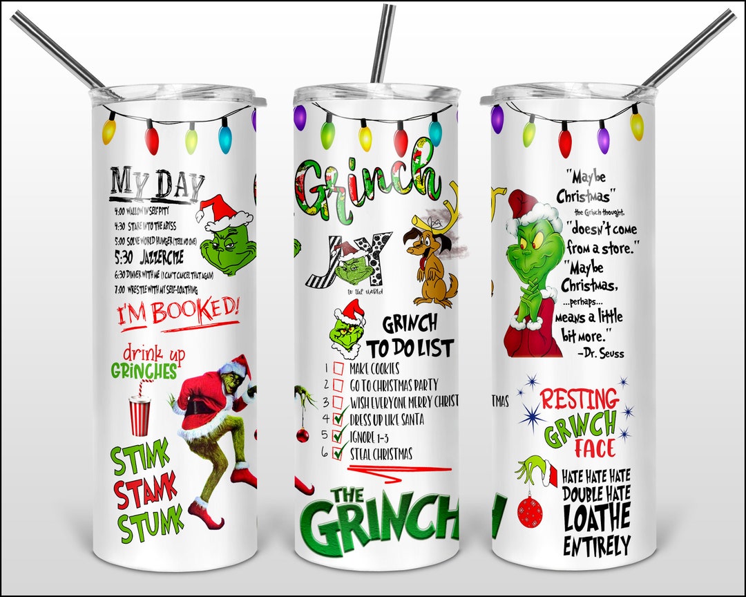Grinch Christmas Sayings 20oz Tumbler: Grinch Lover Gift - Etsy
