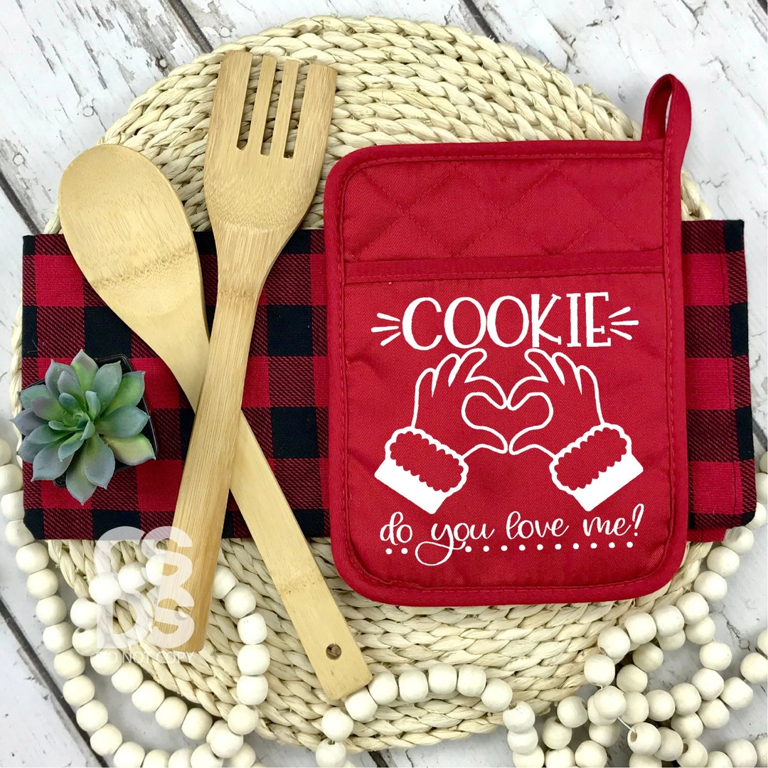 Cookie Do You Love Me? Oven Mitt/pot Holder Screenprint, Christmas ...