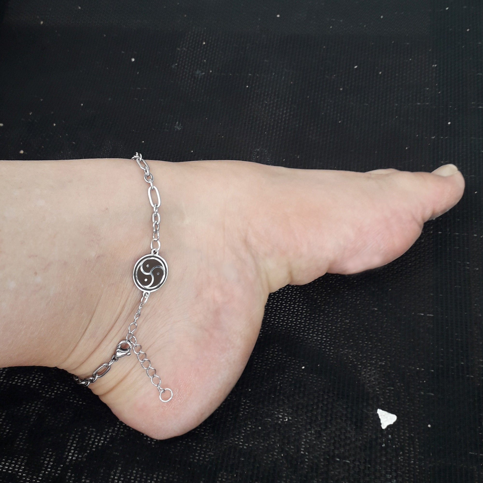 Minimalist BDSM Triskel Anklet-bracelet Steel Dominant Sissy Submissive ...