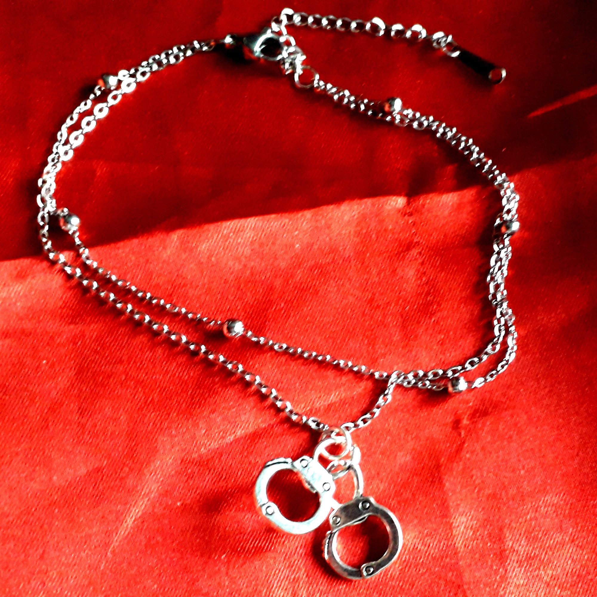 BDSM Anklet 2 Layer With Handcuff Pendant Dominant Fetish - Etsy