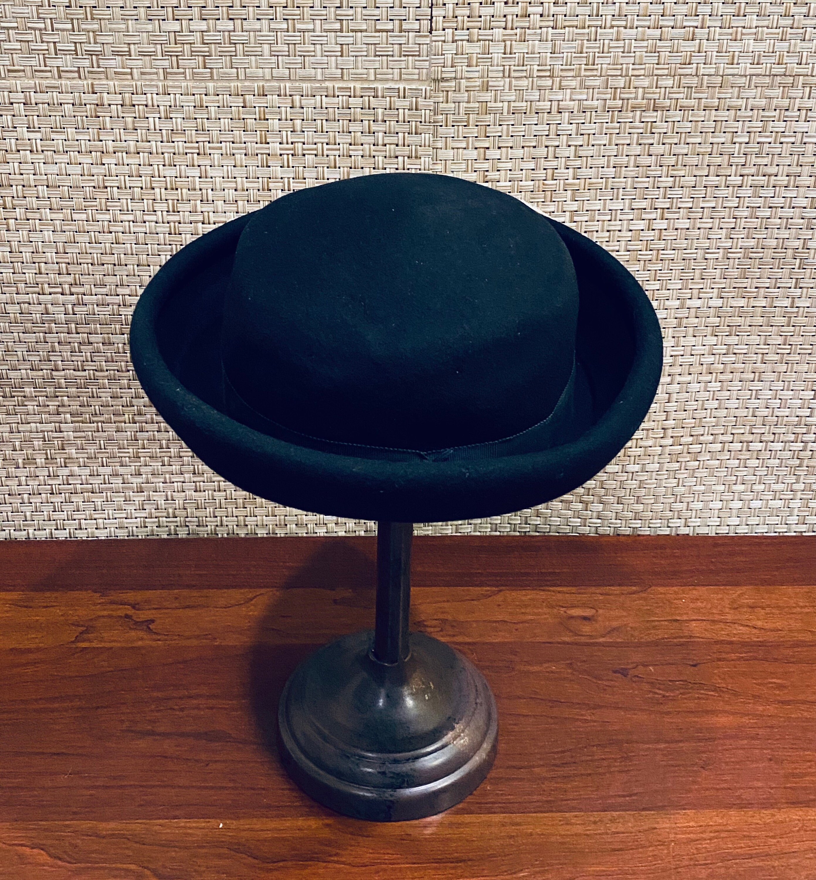 Vintage Black Wool Bowler Hat: 1950s Leopard Print, Fisk Chicago - Etsy