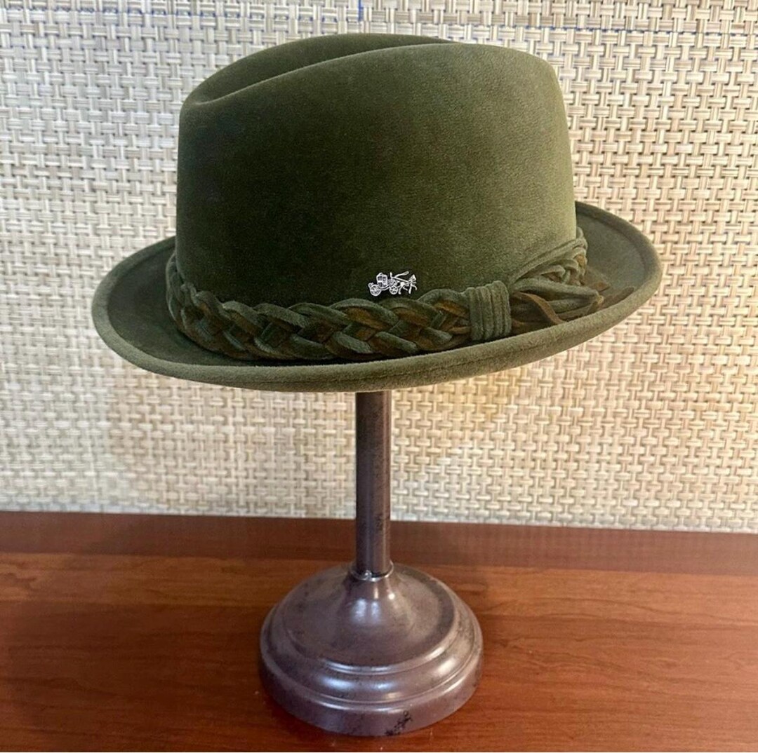 Vintage 1960s Dobbs Royal Coachman Green Beaver Fur Homburg Hat 6 7/8 ...