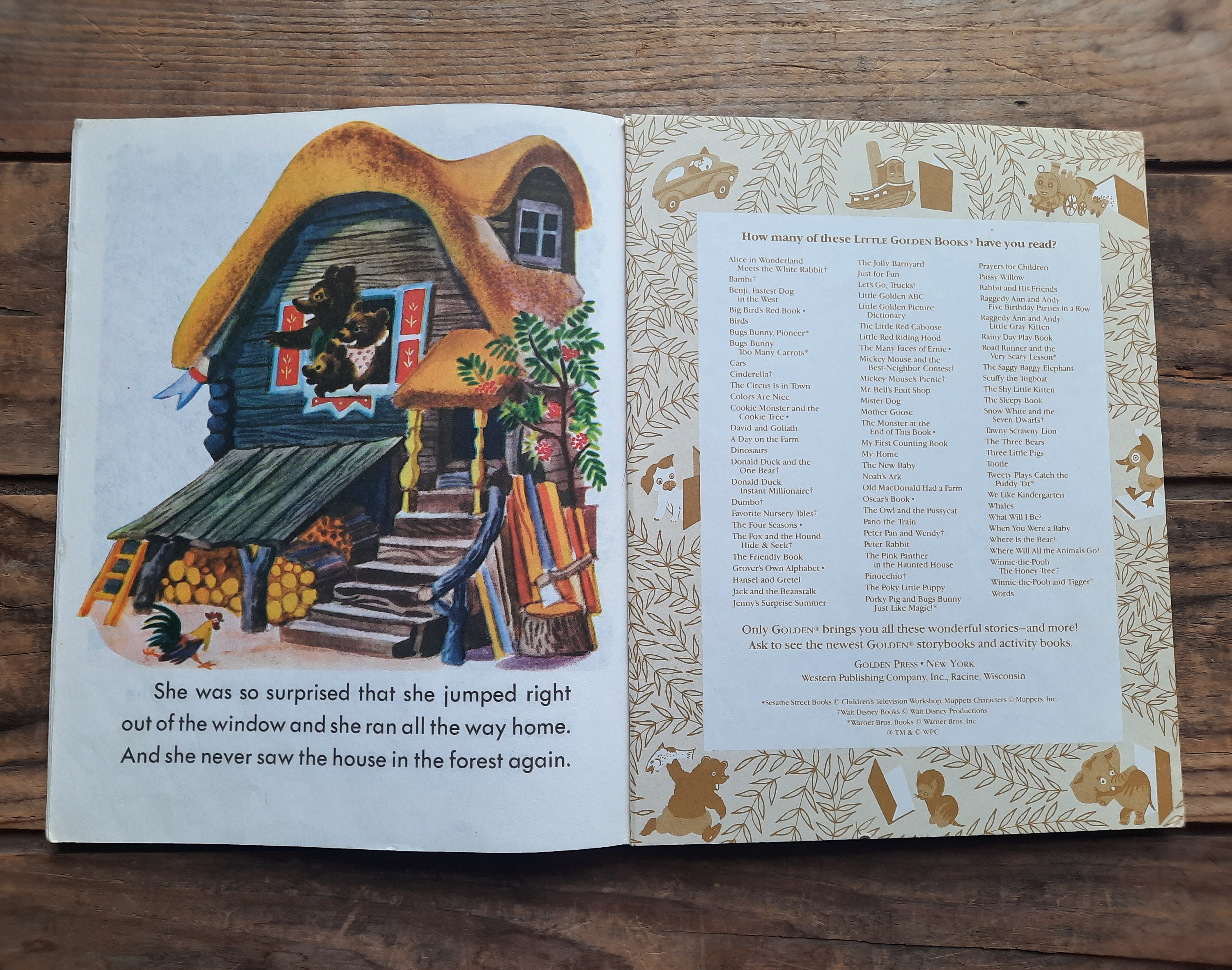 The Three Bears, a Little Golden Book, Children's Book - Etsy