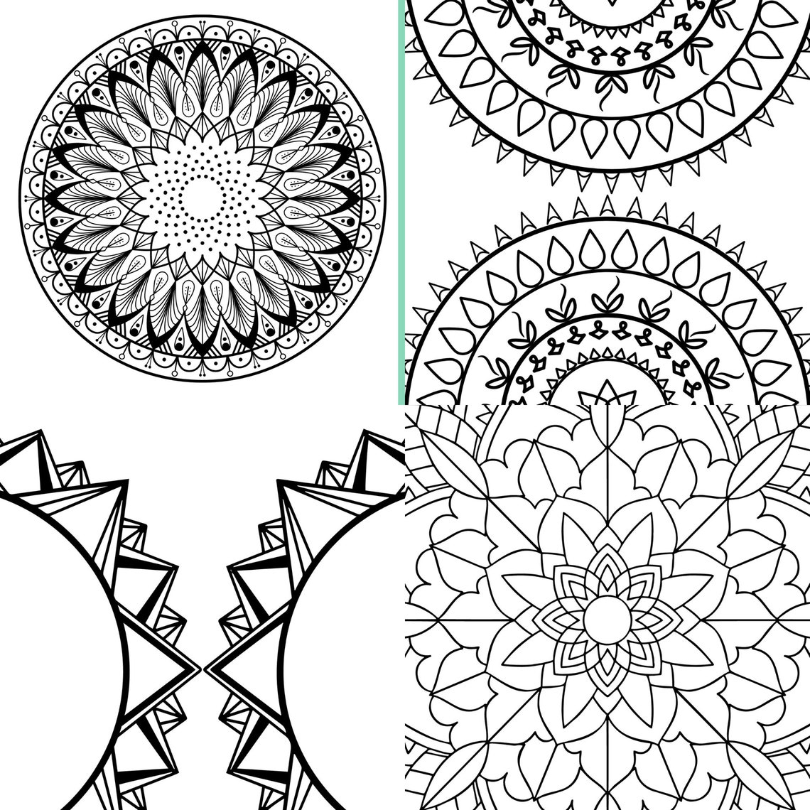 36 Page Printable Mandala Coloring Pages DIGITAL DOWNLOAD Adult ...