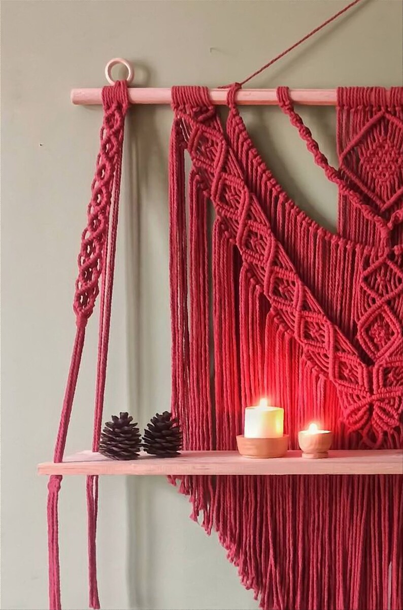 X Large Macrame Shelf Macrame Wall Decor Macrame Wall | Etsy