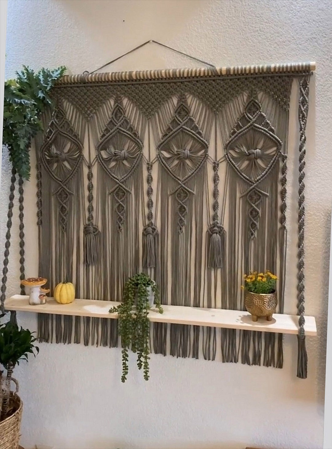 X Large Macrame Shelf,macrame Wall Decor, Macrame Wall Hanging ...