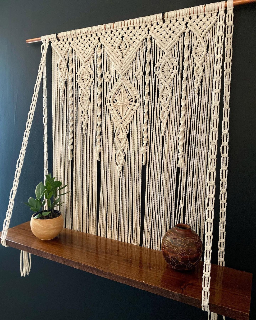 X Large Macrame Shelf ,macrame Wall Decor, Macrame Wall Hanging ...