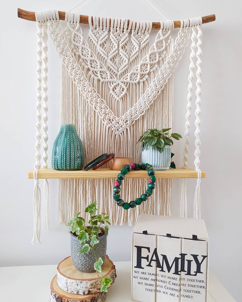 Large Macrame Shelf Macrame Wall Decor Macrame Wall | Etsy