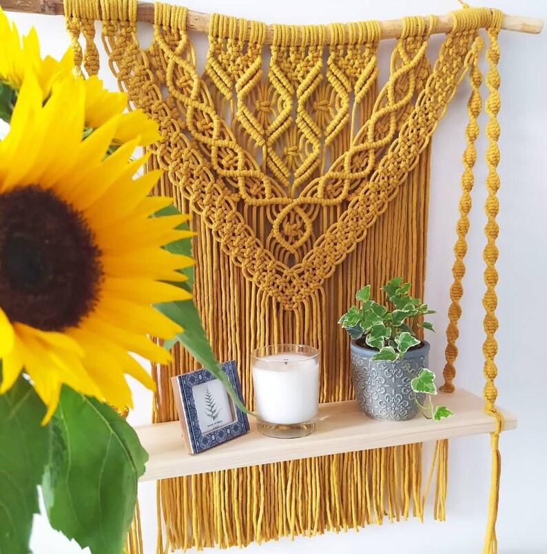 Large Macrame Shelf Macrame Wall Decor Macrame Wall | Etsy