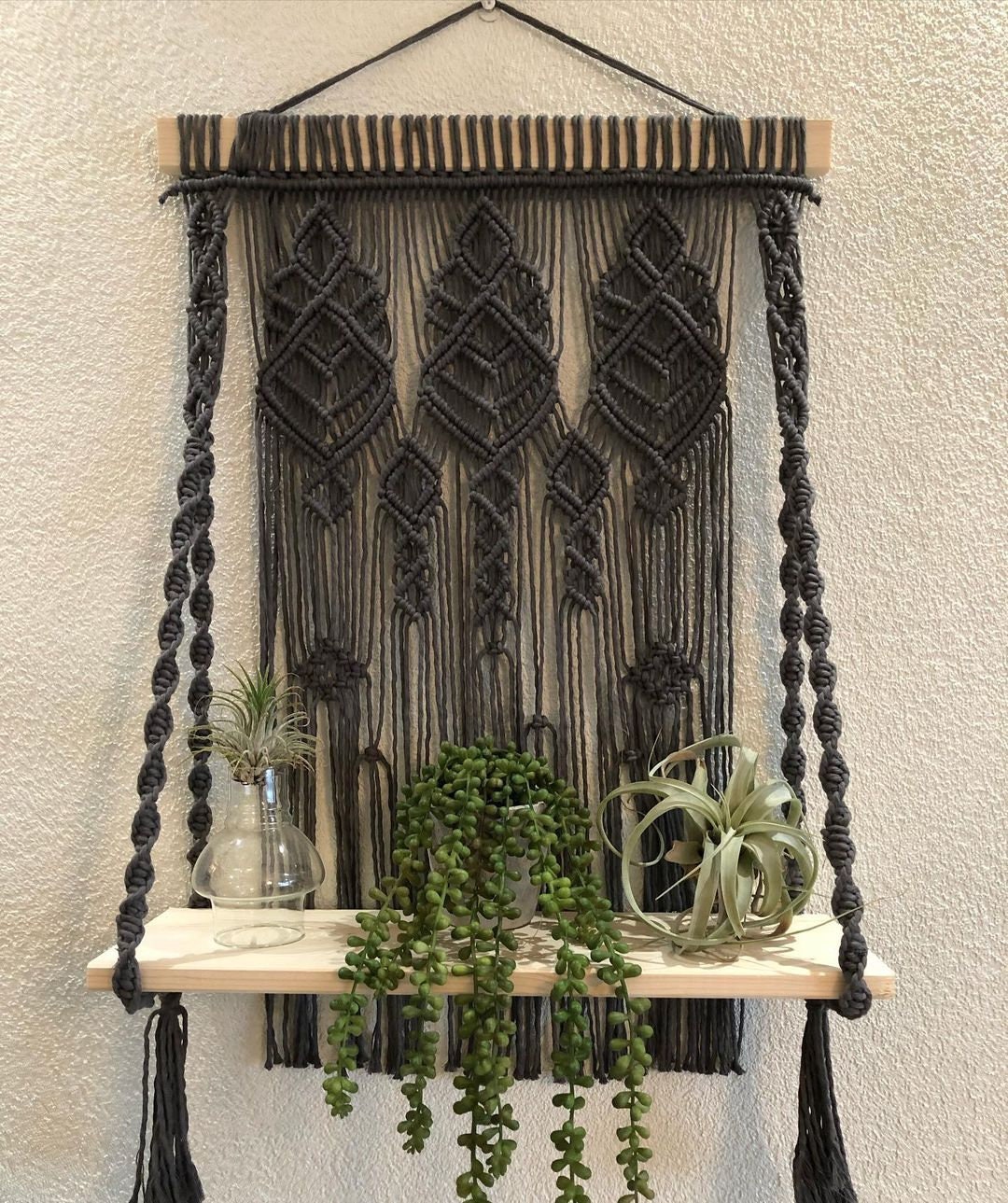 Large Macrame Shelf, Macrame Wall Decor, Macrame Wall Hanging ...