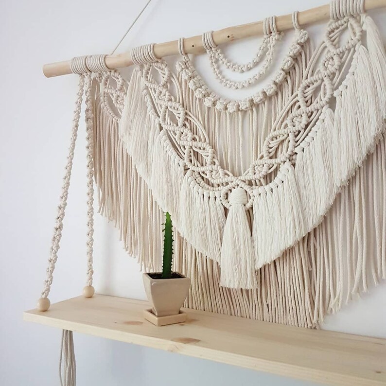 Large Macrame Shelf Custom Macrame Wall Decor Macrame Wall - Etsy