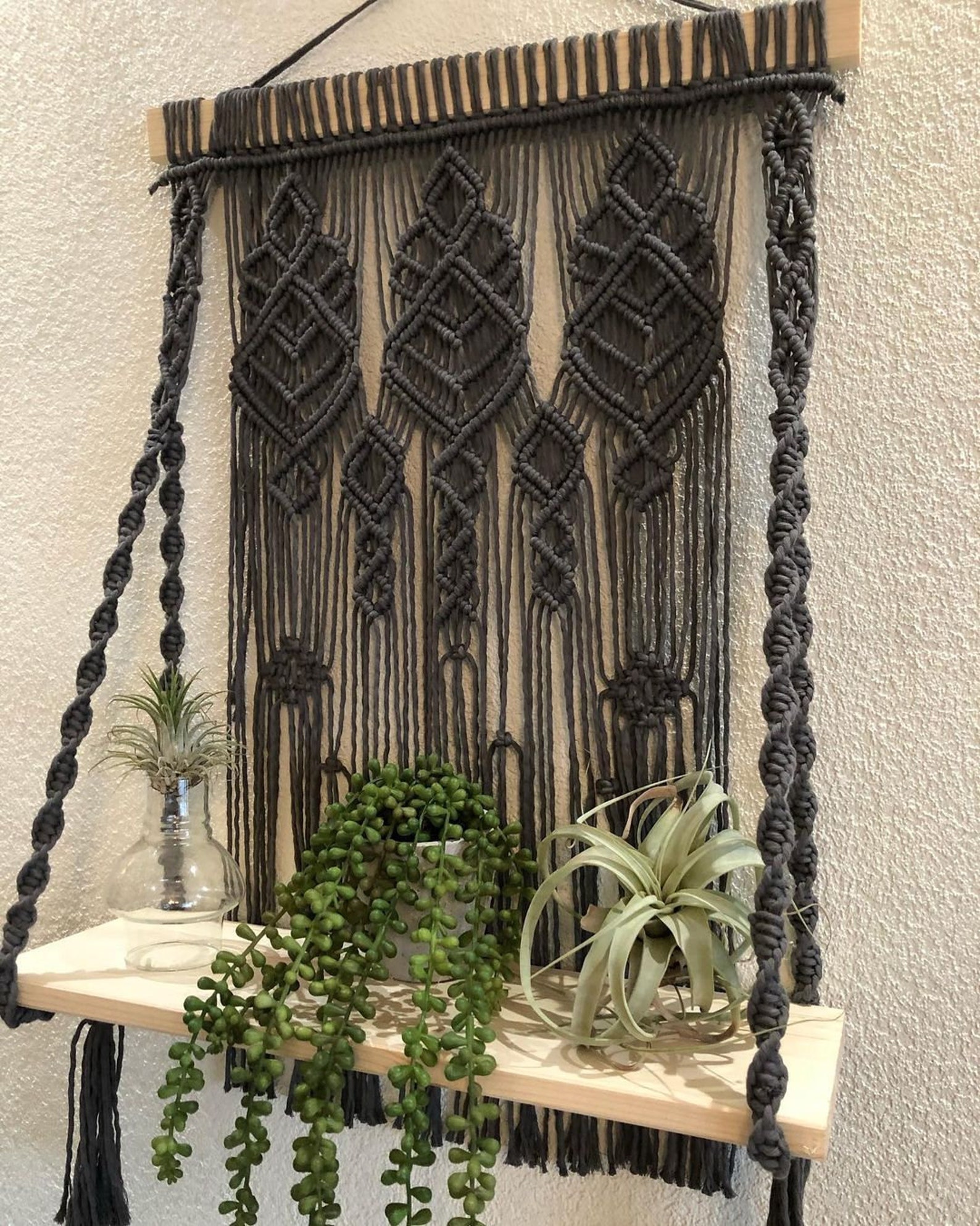 Large Macrame Shelf, Macrame Wall Decor, Macrame Wall Hanging ...