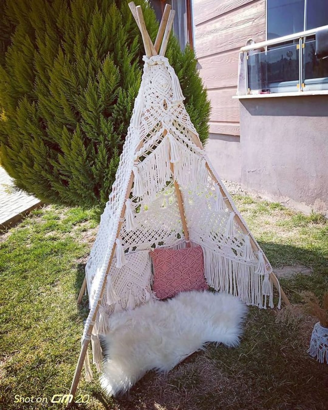 Makramee TeePee, Makramee Zelt, Zelt Indoor oder Outdoor spielen oder ...