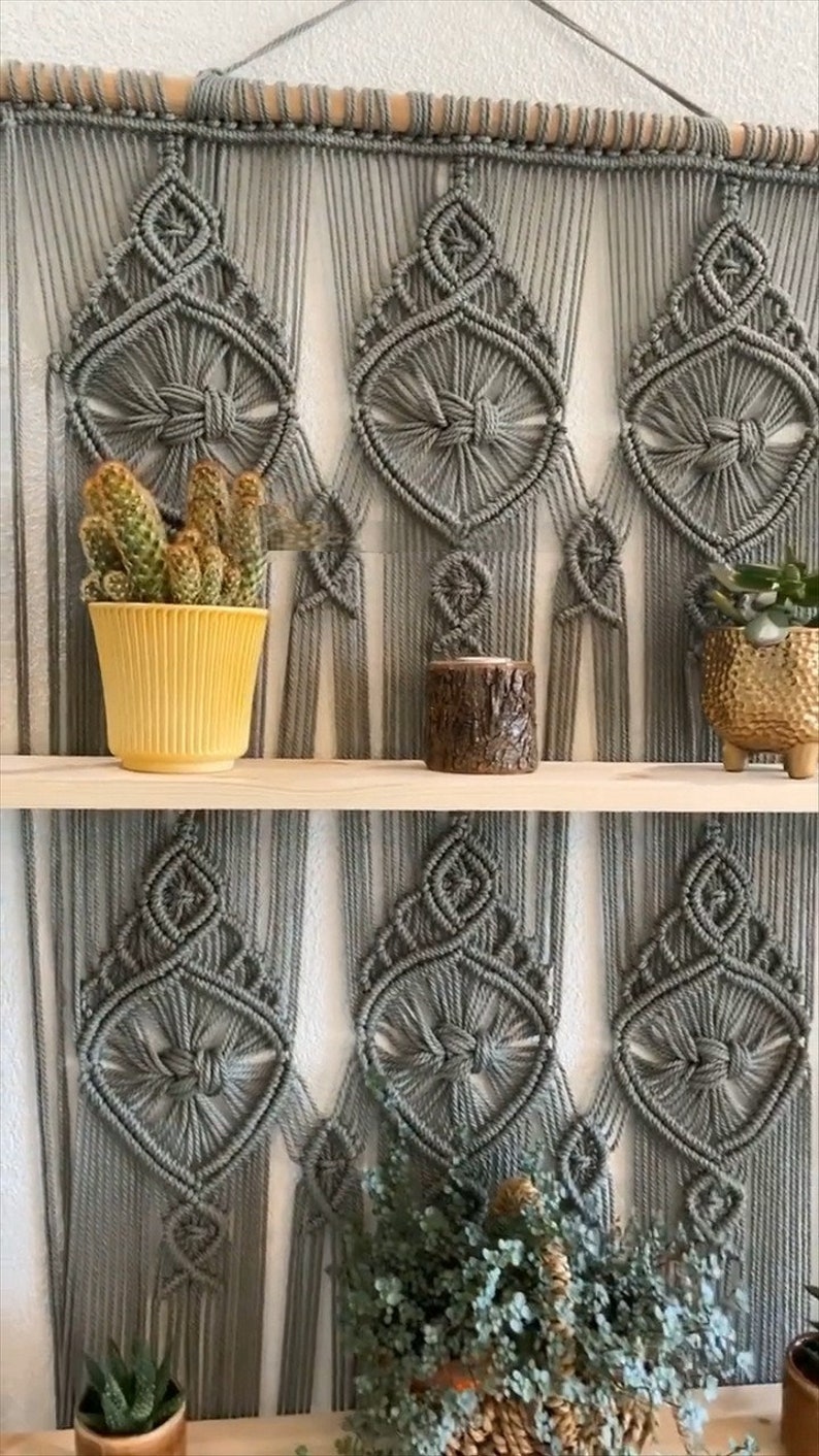 X Large Three Macrame Shelf macrame Wall Decor Macrame Wall - Etsy