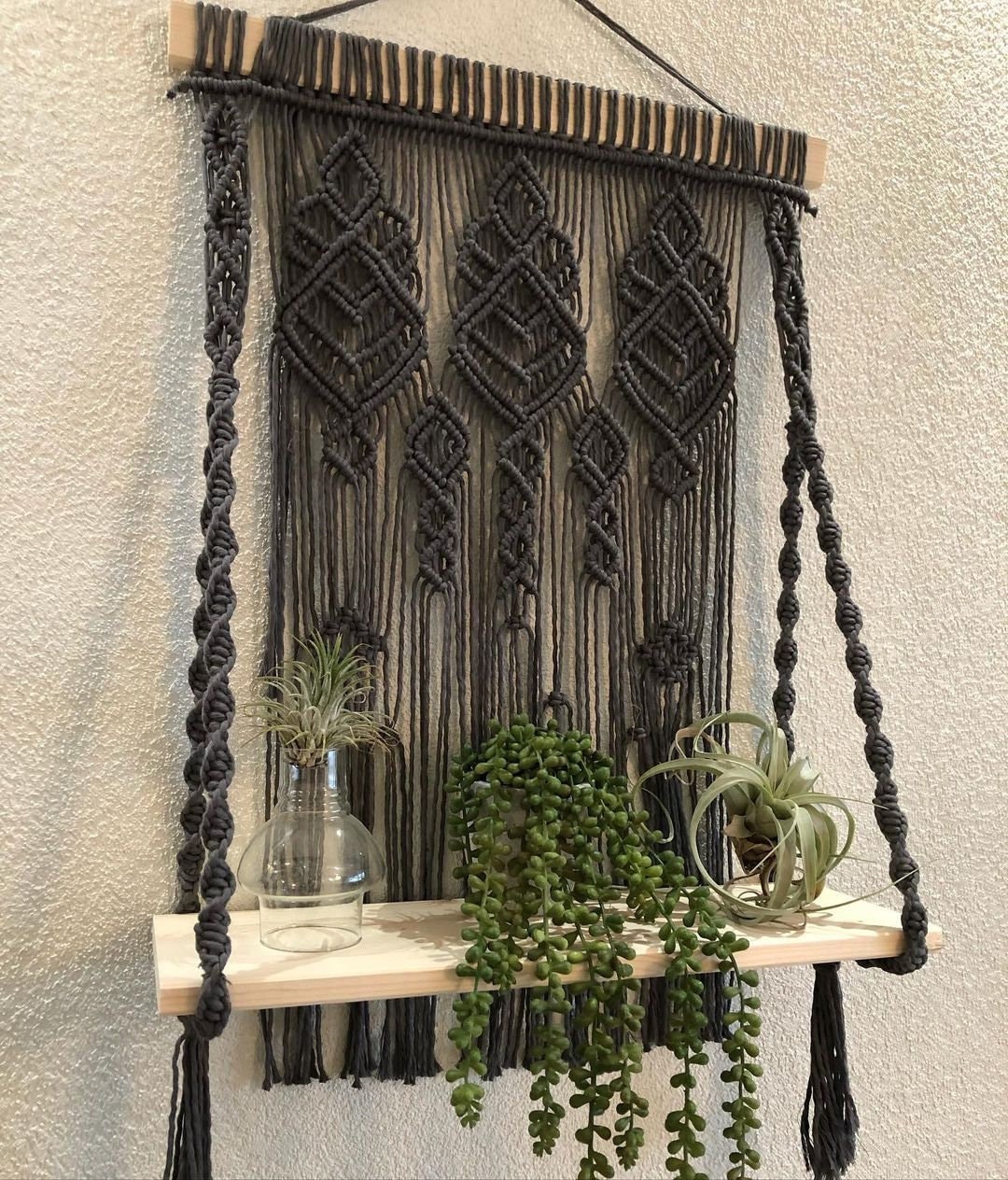 Large Macrame Shelf, Macrame Wall Decor, Macrame Wall Hanging ...