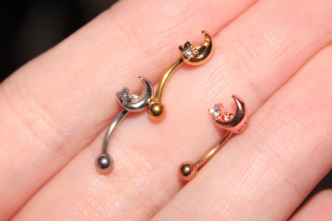 16g Curved Crescent Moon Bar for Rook Eyebrow Curved - Etsy