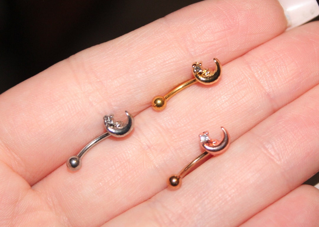 16g Curved Crescent Moon Bar for Rook Eyebrow Curved - Etsy