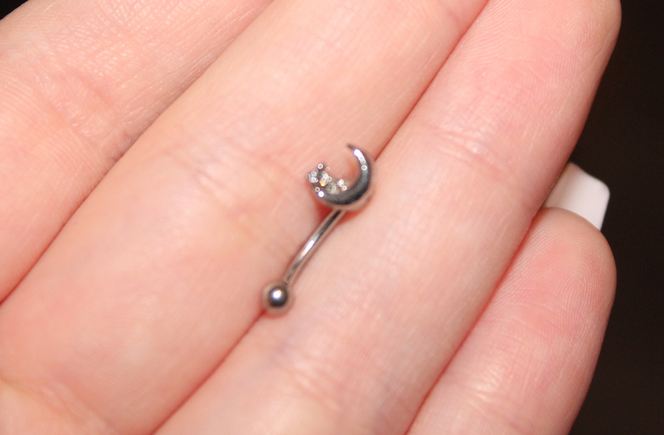 16g Curved Crescent Moon Bar for Rook Eyebrow Curved - Etsy