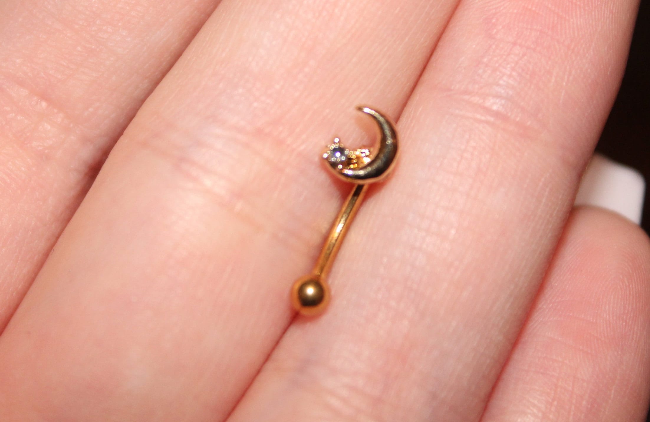 16g Curved Crescent Moon Bar for Rook Eyebrow Curved - Etsy