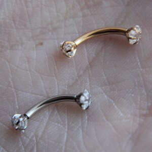 Star Diamond Rook Piercing Rook Piercing Diamond Curved Bar Eyebrow ...