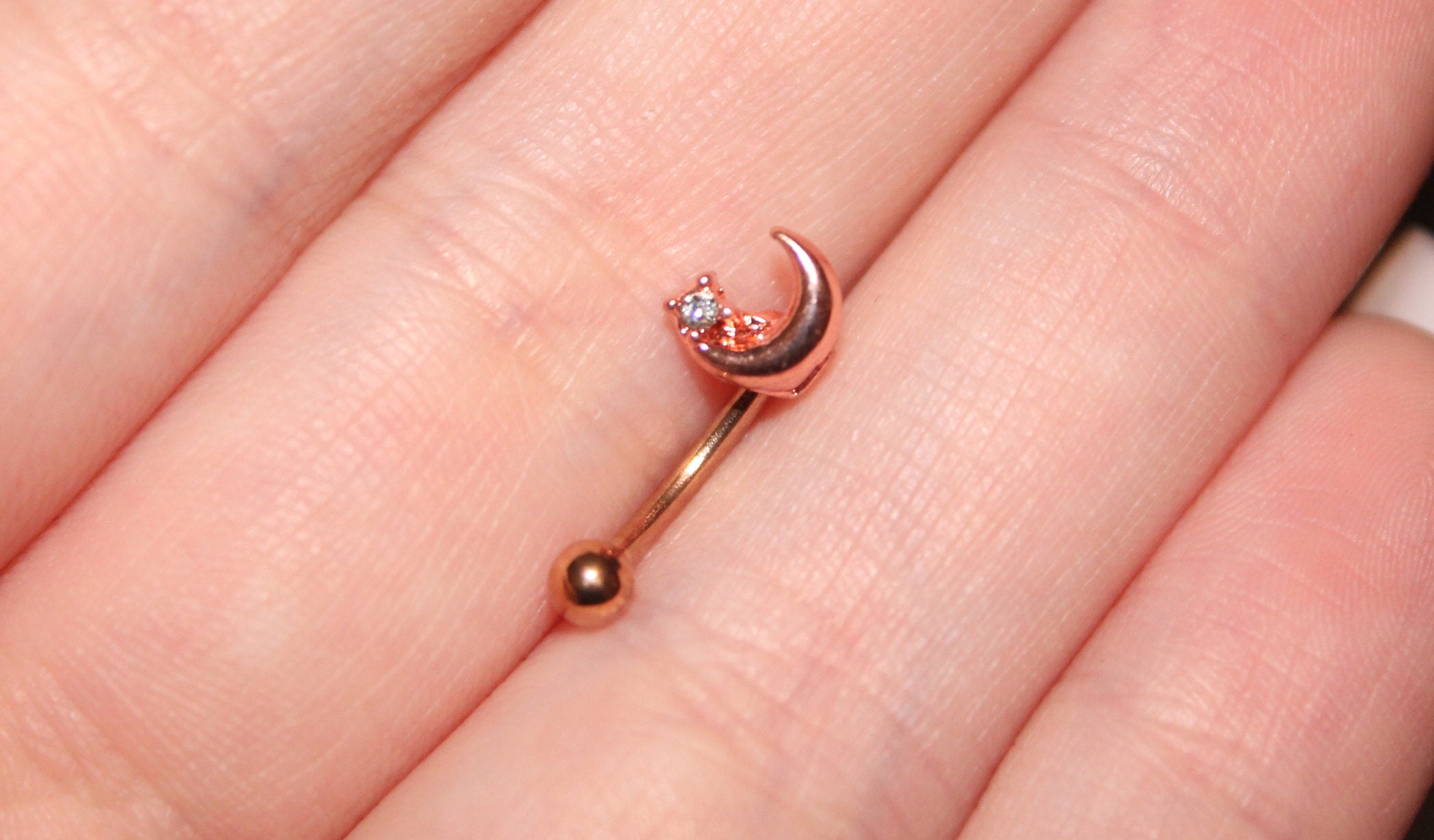 16g Curved Crescent Moon Bar for Rook Eyebrow Curved - Etsy