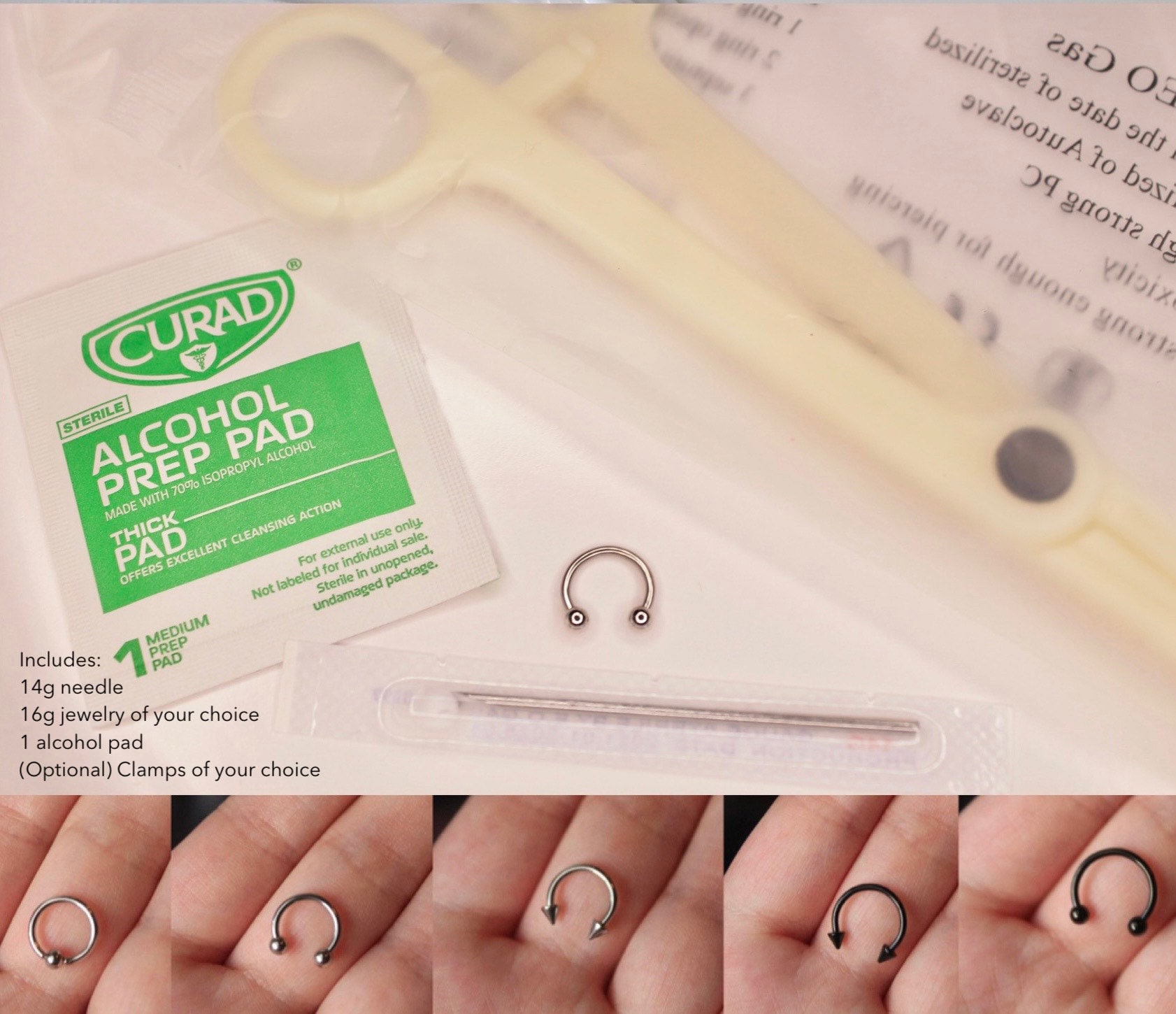 16g Piercing Kit for Septum Lip Ear Cartilage Daith - Etsy